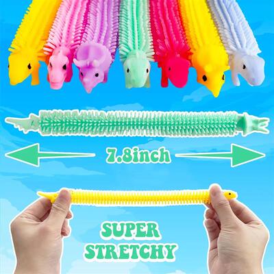 40-10 Pack Dinosaur Sensory Noodle Strings,Stchy String Fidg