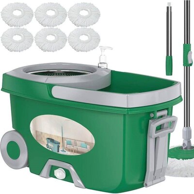 Dual Compartment Spin Mop and Bucket, Mop and Bucket with Wr