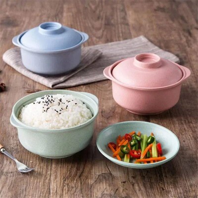 Instant Noodle Bowls with Lids Soup Hot Rice Bowls Japanese