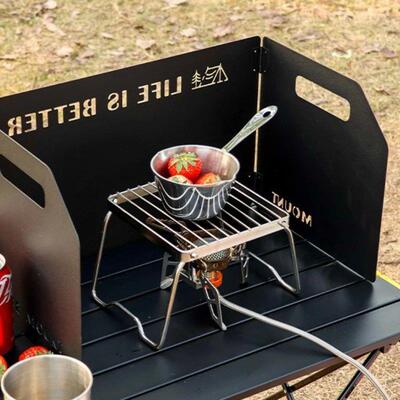 Foldable Gas Stove Windshield Camping Cooking Burner Windpro