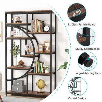 Tribesigns Bookshelf Industrial 5 Tier Etagere Bookcase, Fre