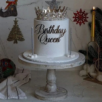 Cake Topper Acrylic Happy Birthday Queen Princess Suitable f