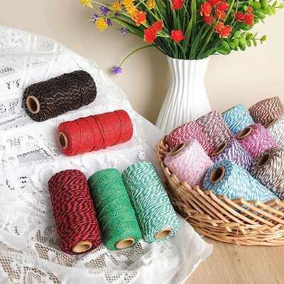 100M/Roll Cotton Bakers Twine String Cord Rope Two-color Cot