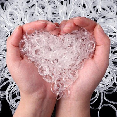 Clear tail Ropes Rubber Bands Holder Elastic for Women Girls