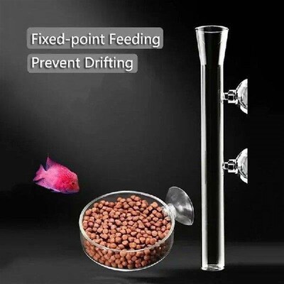 Thickened Glass Aquarium Feeder Tube Dish Transparent Fish
