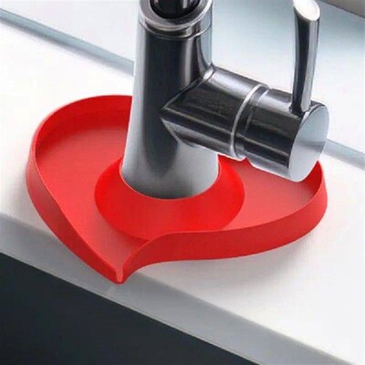 Portable Silicone Sink Faucet Mat Diversion Drain Pad Heart