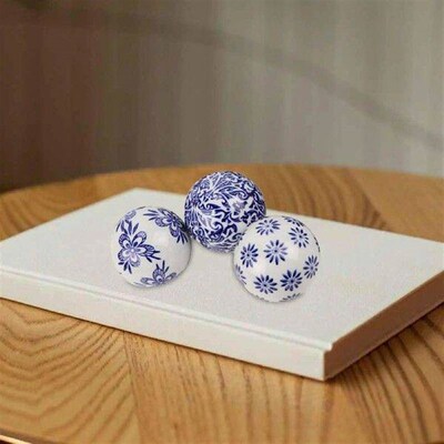 3Pcs Porcelain Ball Aquarium Decoration Retro Style Ceramic