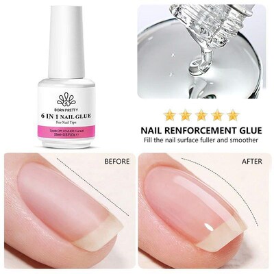 BORN PRETTY 15/10ML 6 IN 1 Nail Glue Gel for Acrylic Nails S