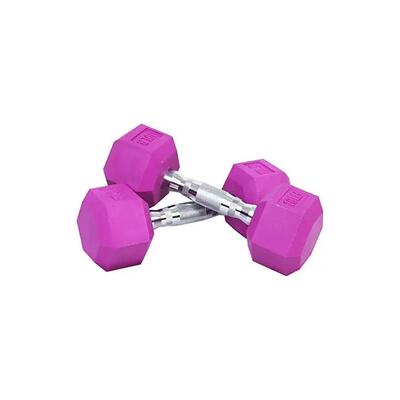 Signature+Fitness+Colored+Rubber+Encased+Hex+Dumbbell,+Pairs