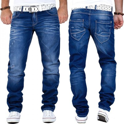 Men Jeans Casual Denim Pants Fashion Set Style Straight Trou