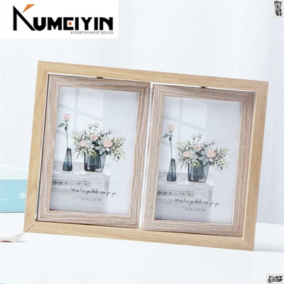 nordic vintage wooden photo frame placed on a 6 7 rotating
