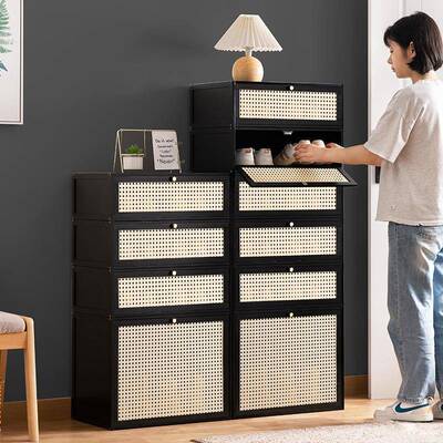 简鞋架子家口多层带门FFT防尘入门鞋架用鞋门柜自易由堆叠立式收