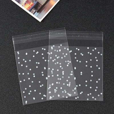 100pcs Plastic Transparent Cellophane Candy Bags Self Adhesi