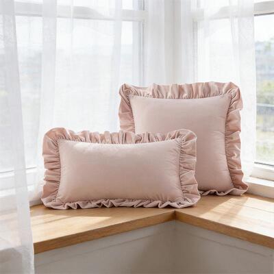Luxury Ruffled Velvet Pillow Covers for Sofa Decor