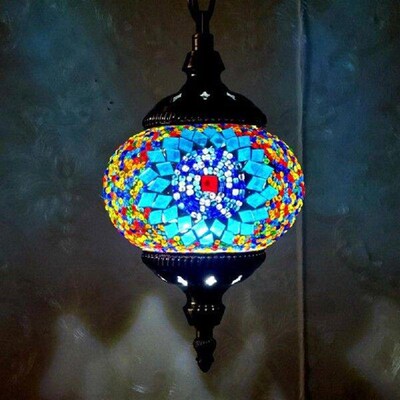Turkish Retro Lighting Decorative Glass Globe Fixture E27