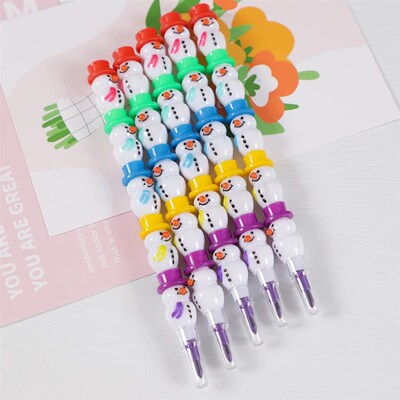 Cute Lollipop Snowman Bear Building Block Crayon Painting Pe