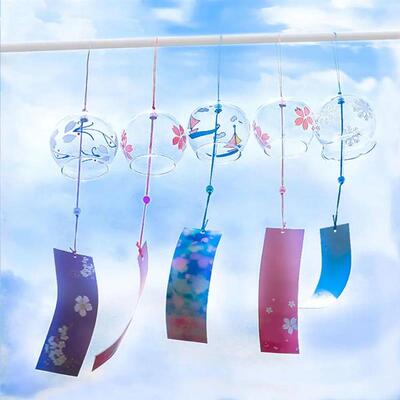 1Pcs Creative Wind Bell Japan Wind Chimes Handmade Glass Fur