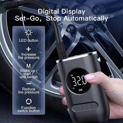 1 Set Car Air Pump Portable Mini Self Propelled Electric Tir