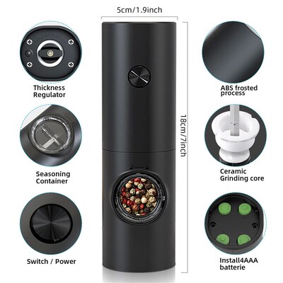 Electric Automatic Mill Pepper And Salt Grinder With Base Se
