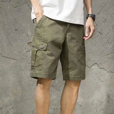 Men Cargo Shorts Joggers Shorts Work Casual Pants Male Multi