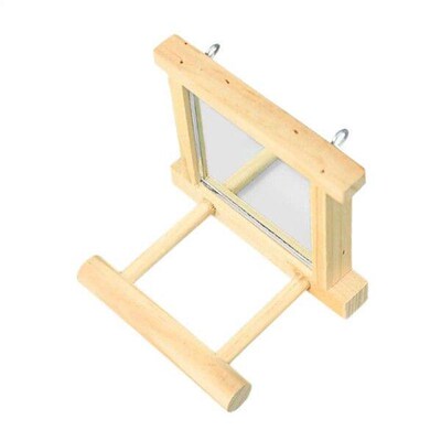 Bird Parakeet Mirror for Cage Parrot Perch Stand Parrot