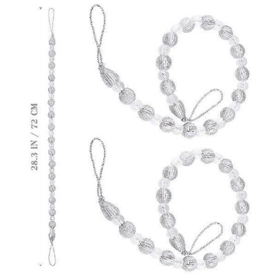 VORCOOL 2pcs Acrylic Bead Drape Curtain Clip Stylish