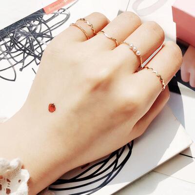 5Pcs/Set Fashion Tiny Wave Ring Set for Women rend Personali