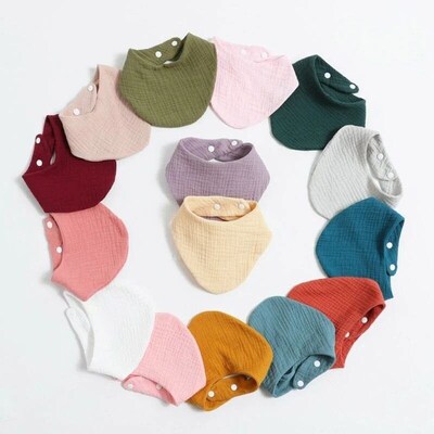 3Pcs Baby Burp Cloth Soft Cotton Drool Bib Breathable Toddle