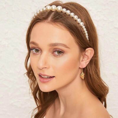 Pearl hair hoop princess temperament headdress headband 头箍