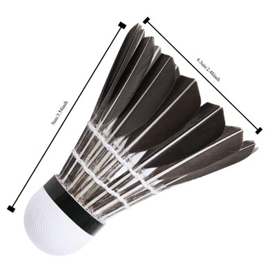 6/12Pcs Professional Badminton Shuttlecock Black Goose Feath