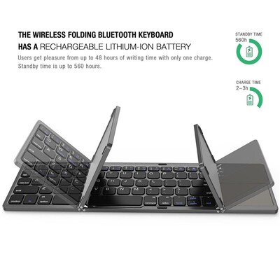 Folding Keyboard键盘Bluetooth Wireless Keypad with Touchpad