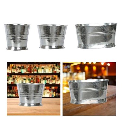 Ice Bucket Drink Cooler Container Metal Serving Bucket Beer