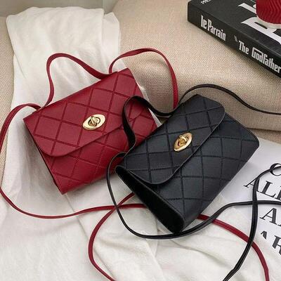 Solid Color Versatile Satchel Ringer Stripes Square Women Sm