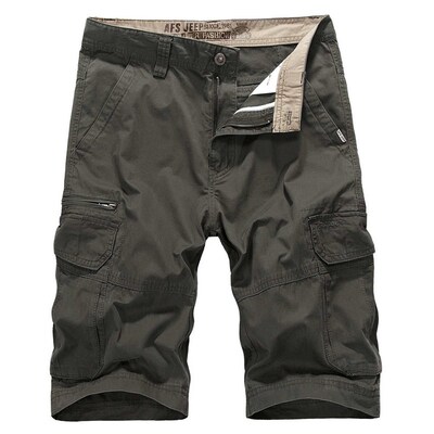 Mens Outdoor Summer Cotton Multi-bag Tooling Pants Half-len