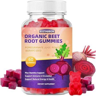 BSSTABBON Organic Beet Root Gummies with Beet Root Extrac