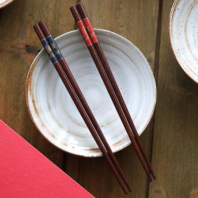 Chinese Red Sandalwood Chopsticks -Couple Style Gift Box Set