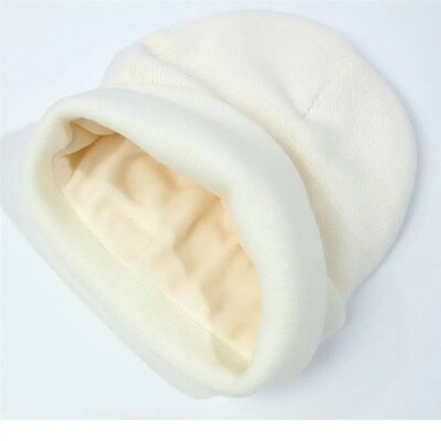 Winter Soft Thick Fleece  Beanie Hat for Men Women Warm Knit