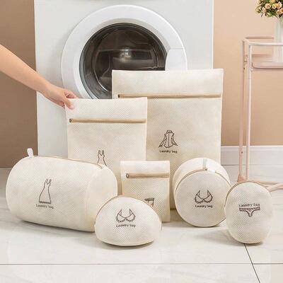 Laundry Bag Fine Mesh Embroidery Print Laundry Pouch Househo