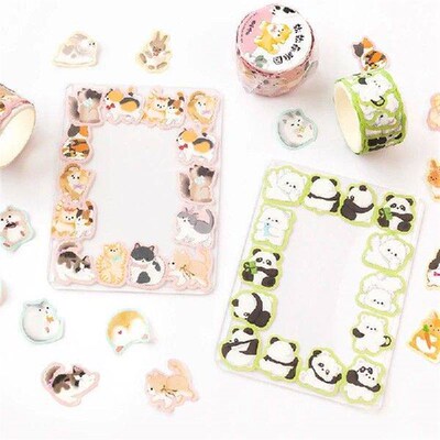 100Sheets Cartoon Graffiti Small Animals Decoration Tape