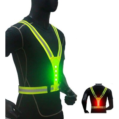 NEW Outdoor Sport Light Reflective Strap Vest Safe Running W