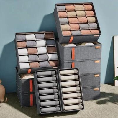 1pc Dark Grey Underwear Storage Box Socks Underwear Storage
