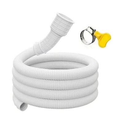 1-5M White Drain Hose Pipe Inlet Extension Tube Drainpipe