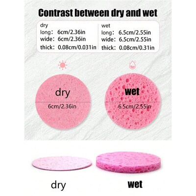 10/20Pcs Reusable Round Compressed Face Wash Wood Pulp, Exfo