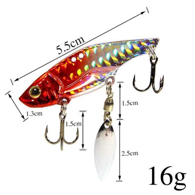 Vib Luya Bait Abnormal Rotating Sequin Blood Slot Hook 12g 1