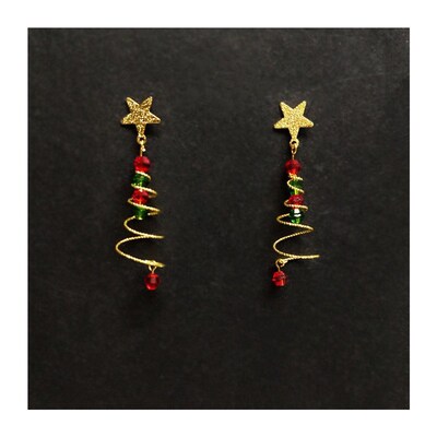 New Trendy Statement Christmas Tree Earrings For Women Santa