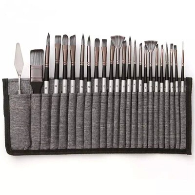 Bview Art 24 Pieces Paint Brush Set Enhanced Synthetic Brush