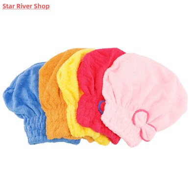 Microfibre Quick Hair Drying Bath Spa Bowknot Wrap Towel Hat