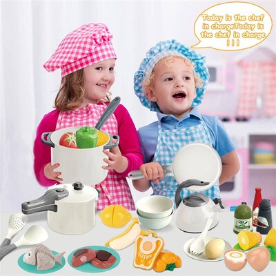 Kids Kitchen Toy Accessories Pretend Play Cooking Playset wi