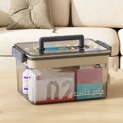 Large Capacity Portable Storage Box for Groceries Transparen