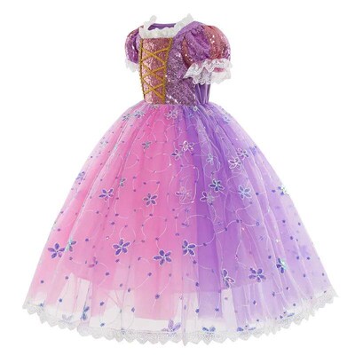 Gaun pesta Cosplay putri anak-anak perempuan, pakaian gaun k